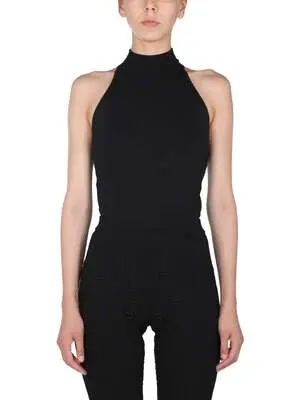 Givenchy Sleeveless Ribbed Knit Top With Zip Detail - Black
