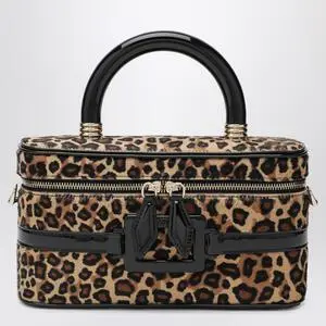 ROGER VIVIER Belle Vivier Vanity Bag In Leopard Print Pony Skin With Patent Leather Detail