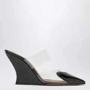 Alaïa Patent Leather Le Coeur Wedge Mules - Black