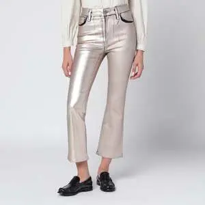 FRAME Champagne The Reboot Cropped Trousers - Silver