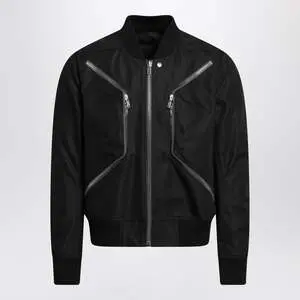 Rick Owens Zip-up Cotton-blend Bomber Jacket - Black
