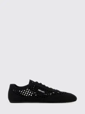 Prada Woven Lace-up Sneakers - Black