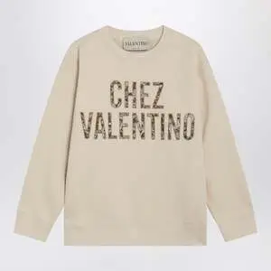 Valentino Garavani Chez Floral Embroidered Cotton Sweatshirt - Cream