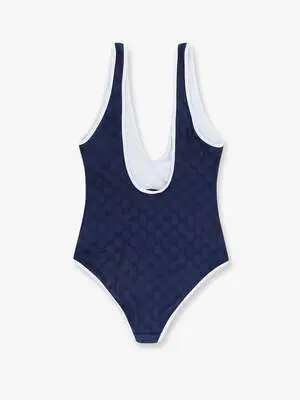 Gucci One-piece Swimsuit With Embossed Gg Motif - Multicolor