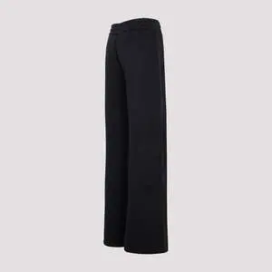 Off-White Cotton Wide Leg Sweatpants - Black