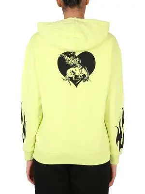 Givenchy Sacred Heart Hoodie With Drawstring - Yellow