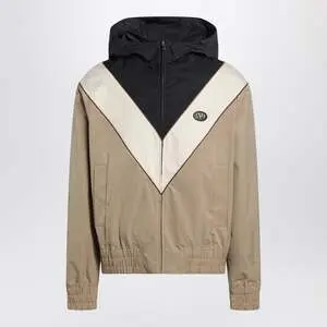 Valentino Garavani Hooded Zip-up Windbreaker With Vlogo Patch - Black