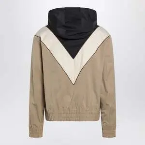 Valentino Garavani Hooded Zip-up Windbreaker With Vlogo Patch - Black