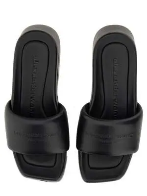 Alexander Wang Logo Padded Platform Sandals - Black