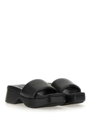 Alexander Wang Logo Padded Platform Sandals - Black