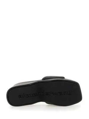 Alexander Wang Logo Padded Platform Sandals - Black