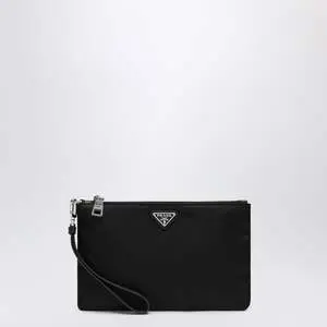 Prada Re-nylon And Saffiano Leather Pouch - Black