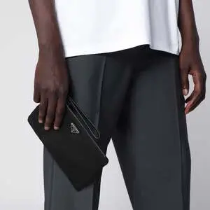Prada Re-nylon And Saffiano Leather Pouch