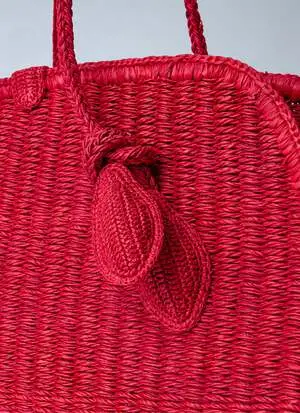 Jacquemus Le Turismo Woven Raffia Shoulder Bag - Red
