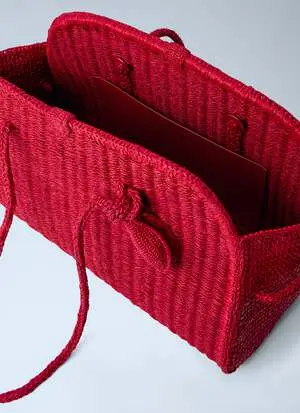 Jacquemus Le Turismo Woven Raffia Shoulder Bag - Red