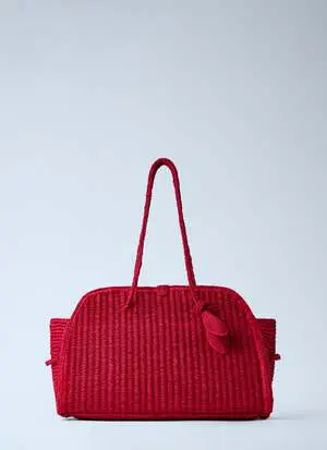 Jacquemus Le Turismo Woven Raffia Shoulder Bag - Red