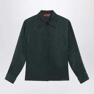 Gucci Gg Jacquard Silk Shirt - Green