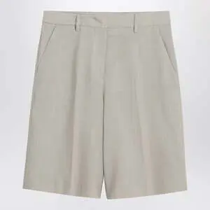 GOLDEN GOOSE Beige Melange Wool-blend Bermuda Shorts - Cream