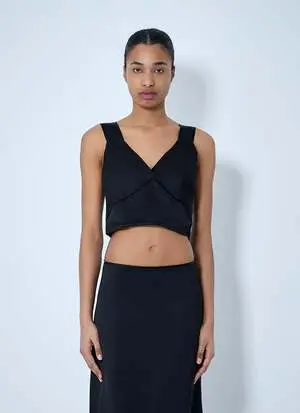 TOTEME V-neck Sleeveless Top - Black