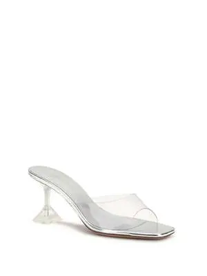 Amina Muaddi Lupita Glass Sandals - Silver