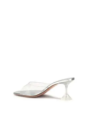 Amina Muaddi Lupita Glass Sandals - Silver