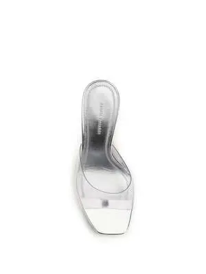 Amina Muaddi Lupita Glass Sandals - Silver
