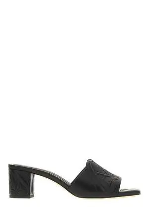 Alexander McQueen Embossed Mule With Block Heel