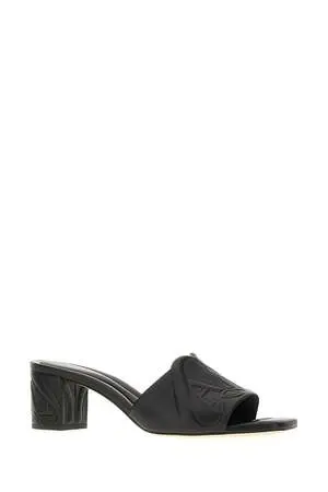 Alexander McQueen Embossed Mule With Block Heel