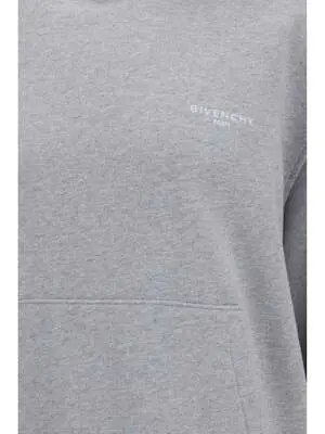 Givenchy Cotton Hoodie With Embroidered Logo - Gray
