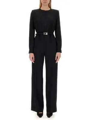 Gucci Viscose Jumpsuit With Belt - Black