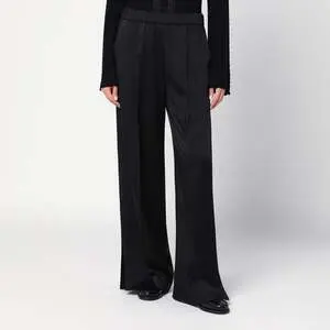 JIL SANDER Satin Palazzo Pants - Black