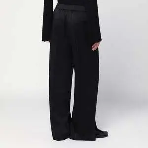JIL SANDER Satin Palazzo Pants - Black