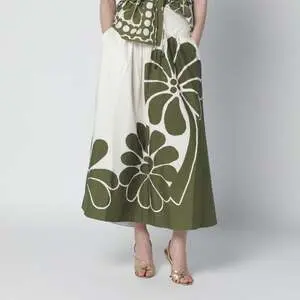 Farm Rio Palermo Maxi Skirt With Floral Print - Green