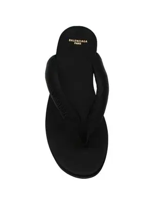 Balenciaga Black Logo Detail Platform Thong Sandals - Multicolor