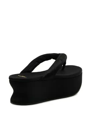 Balenciaga Black Logo Detail Platform Thong Sandals - Multicolor