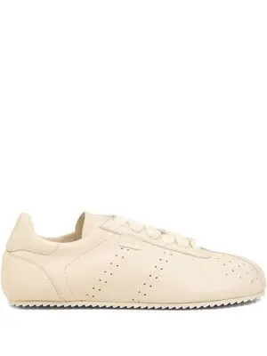 Ami Ivory Leather Perforated Lace-up Sneakers
