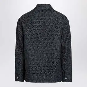 Fendi Ff Jacquard Denim Shirt Jacket - Blue