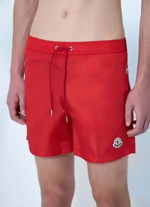 Moncler Nylon Swim Shorts - Red