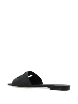 Dolce & Gabbana Dg Logo Leather Flat Sandals - Multicolor