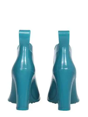 Bottega Veneta Glossed Heeled Ankle Boots - Blue