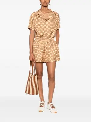 Celine Printed Silk Pajama Shorts