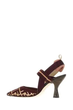 Fendi Jacquard Slingback Pumps - Multicolor
