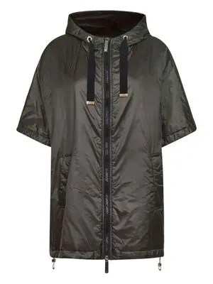 Max Mara Brown Nylon Zip-up Jacket With Hood - Multicolor