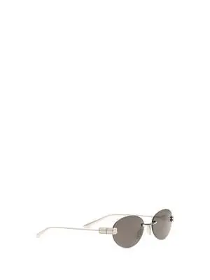 Balenciaga Gossip Oval Rimless Sunglasses - Silver