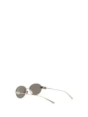 Balenciaga Gossip Oval Rimless Sunglasses - Silver