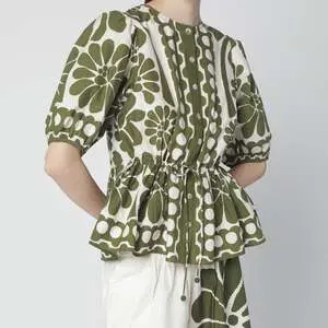 Farm Rio Palermo Printed Cotton Blouse