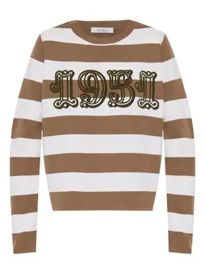Max Mara Striped Wool Sweater With 1951 Text Design - Multicolor