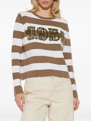 Max Mara Striped Wool Sweater With 1951 Text Design - Multicolor