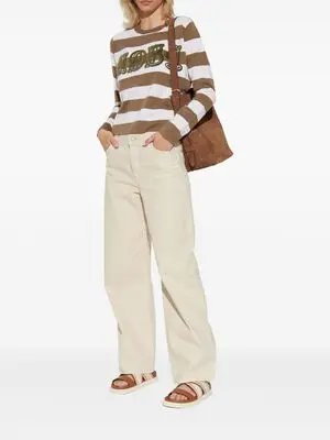 Max Mara Striped Wool Sweater With 1951 Text Design - Multicolor