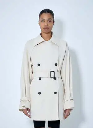 TOTEME Double-breasted Cotton Trench Coat - Multicolor